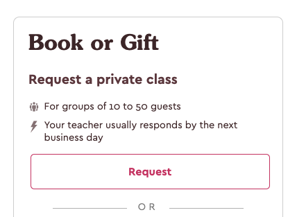 How do I book a private event? – ClassBento